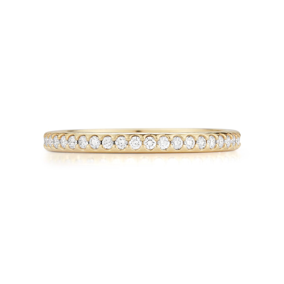 0.18 Carats Single Row Diamond Wedding Band in 18K Yellow Gold